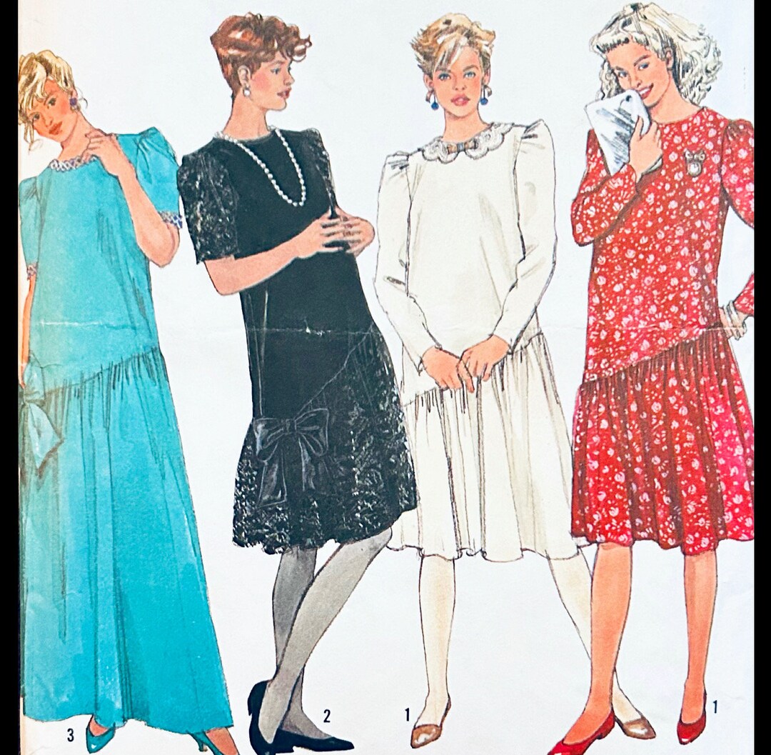 Simplicity 9930 XS S, Maternity Dress Sewing Pattern, Drop Waist Dress ...