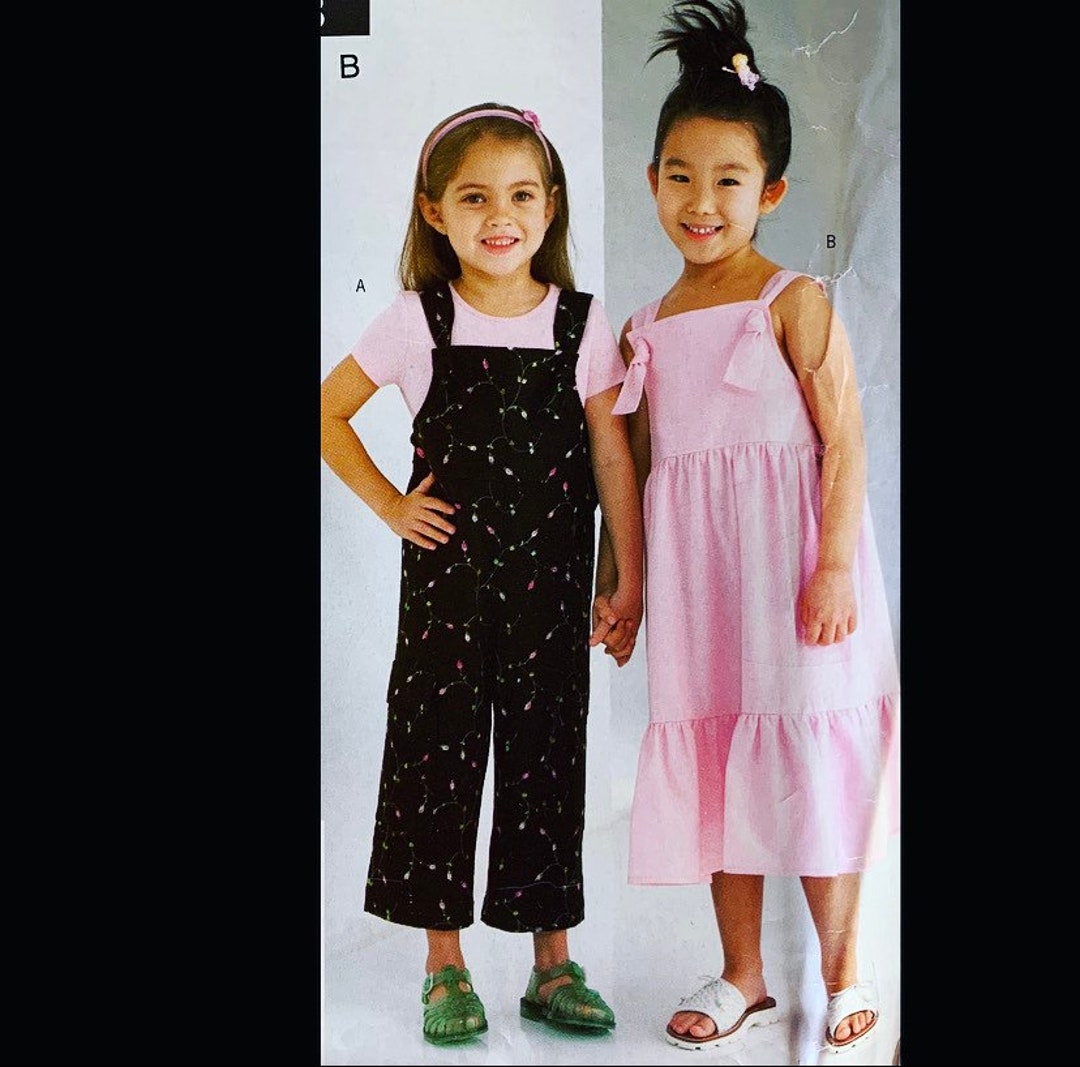 See & Sew 4158 6 7 8, Kids Overalls Sewing Pattern, Girls Sundress ...