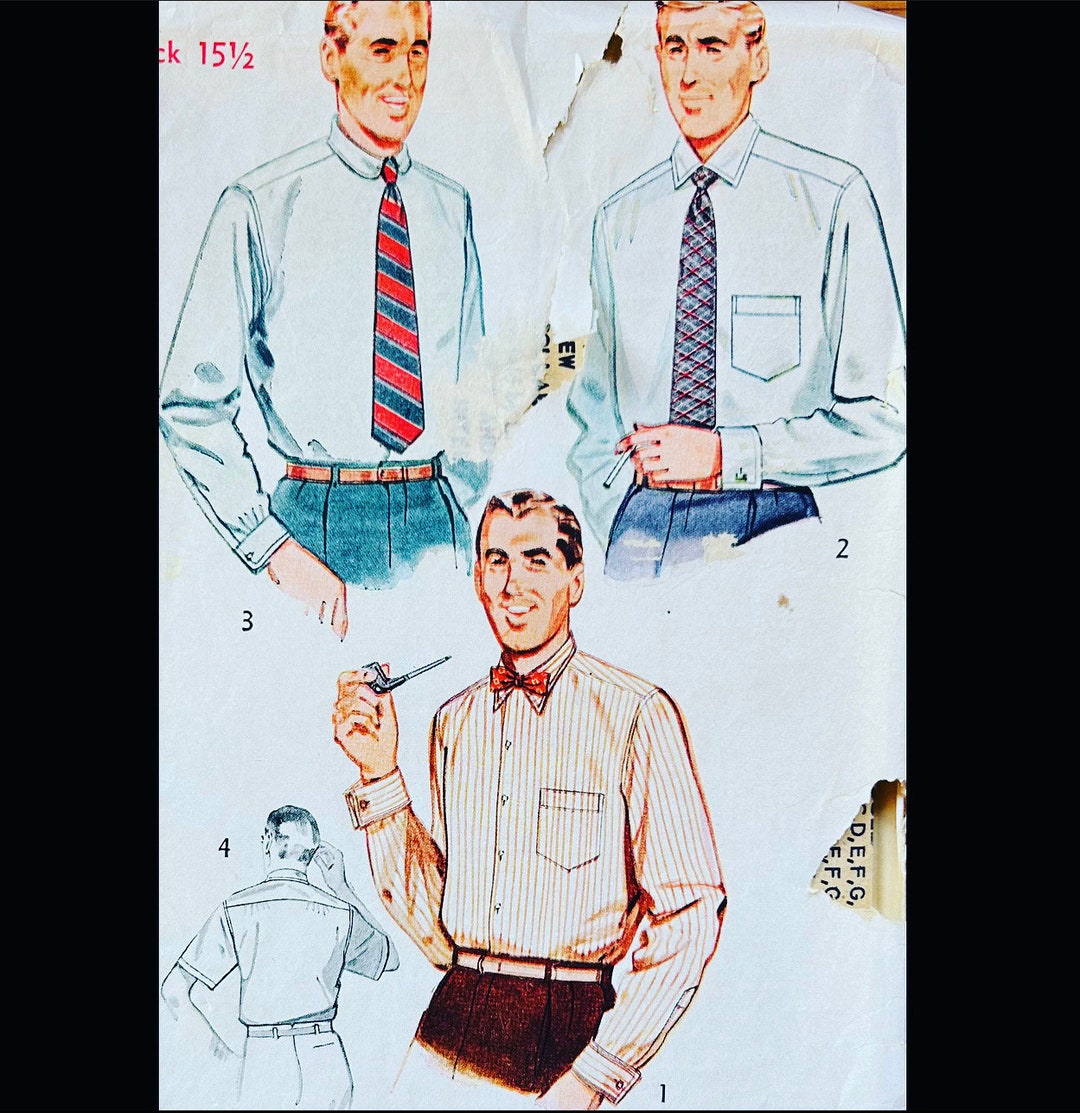 Simplicity 4127 40, Vintage Mens Shirt Pattern, Dress Shirt Men Pattern ...