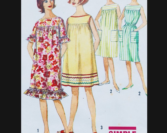 Simplicity 4512 B34, Muumuu Pattern, Sleeveless Dress Pattern, Summer Dress Pattern, Mother ...
