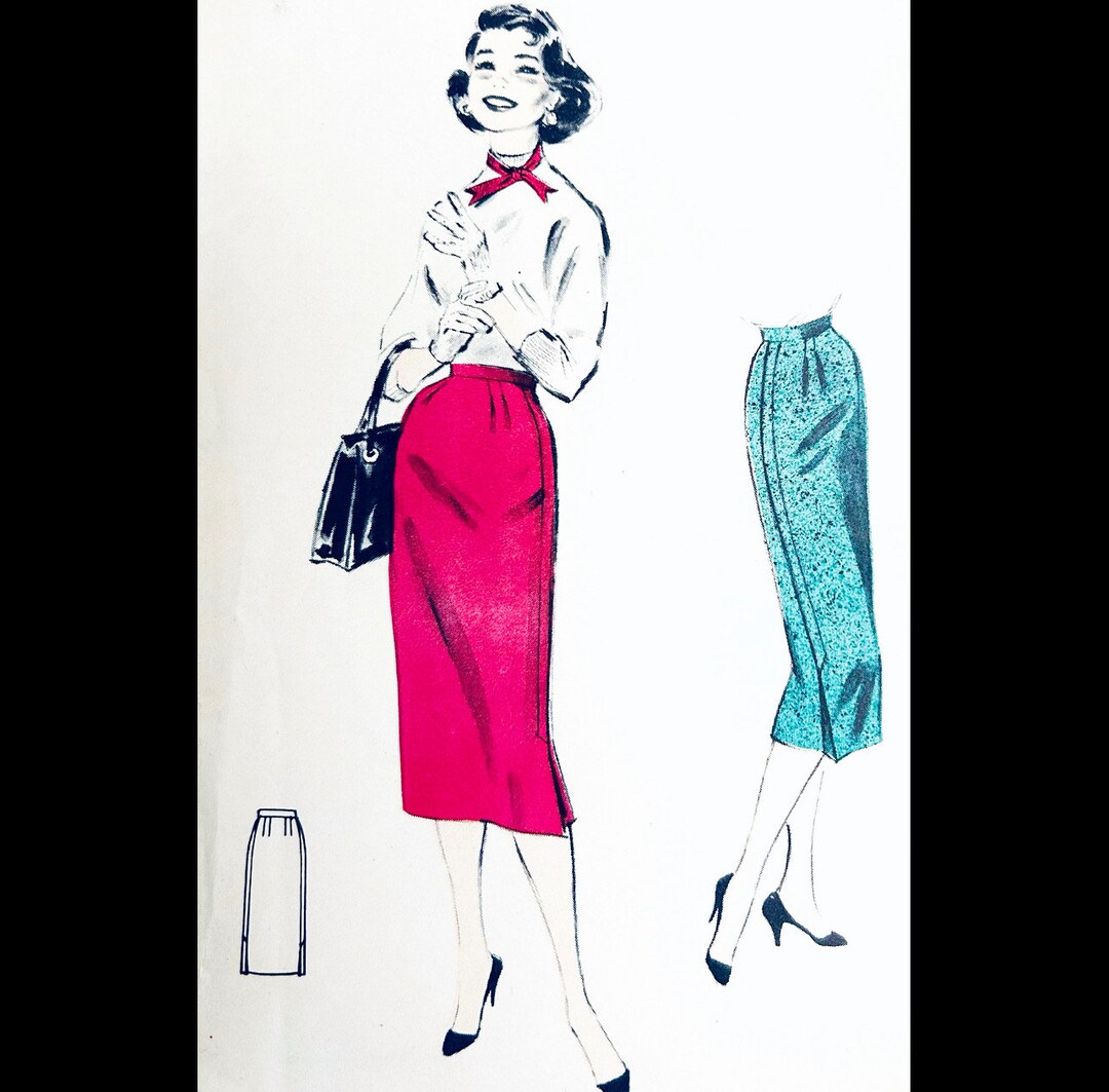 Butterick 7456 W26, Fitted Skirt Pattern, Easy Sewing Patterns, Midi ...