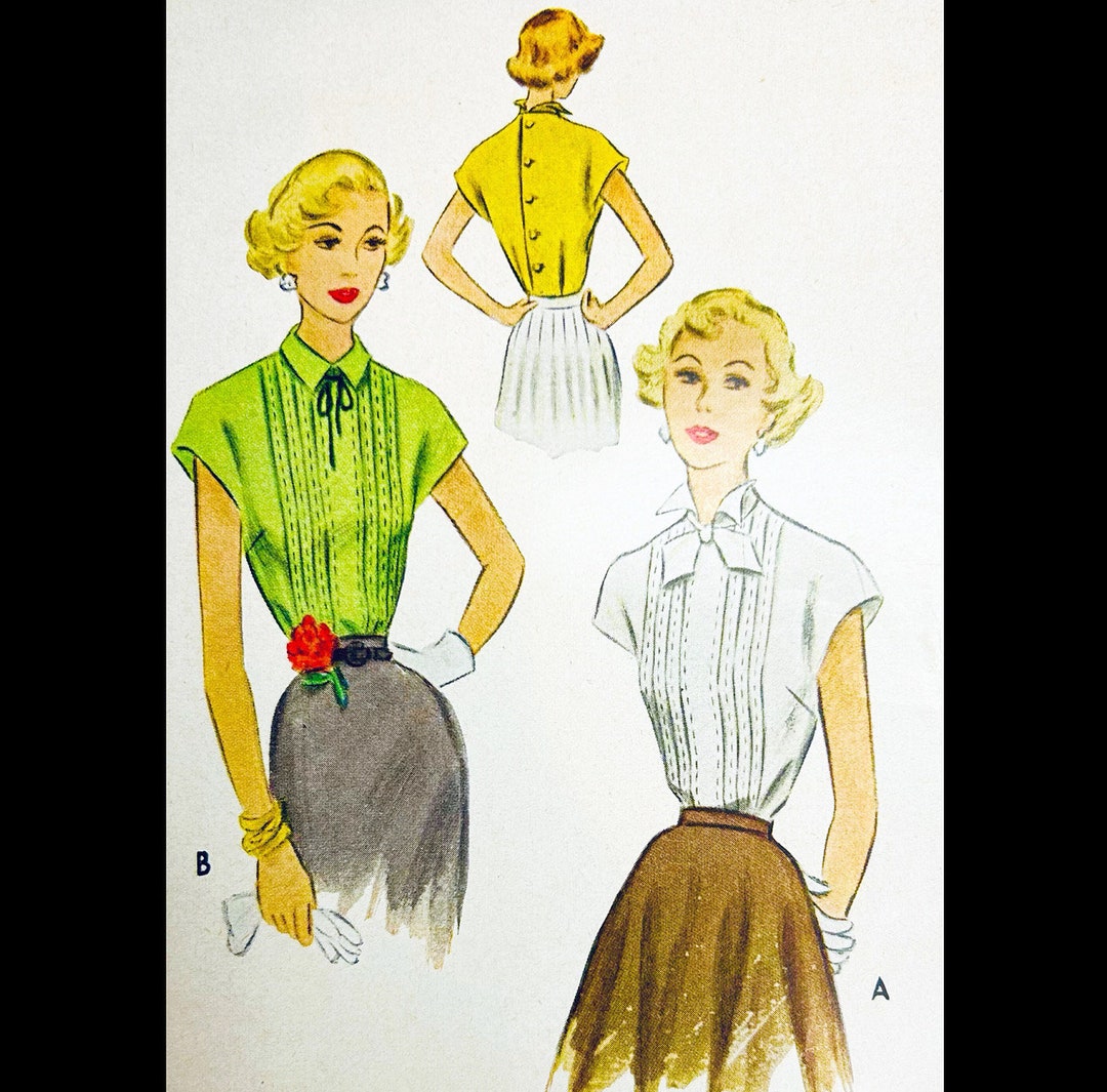 Mccall 7669 36, Pintuck Blouse Pattern, 40s Blouse Sewing Pattern ...