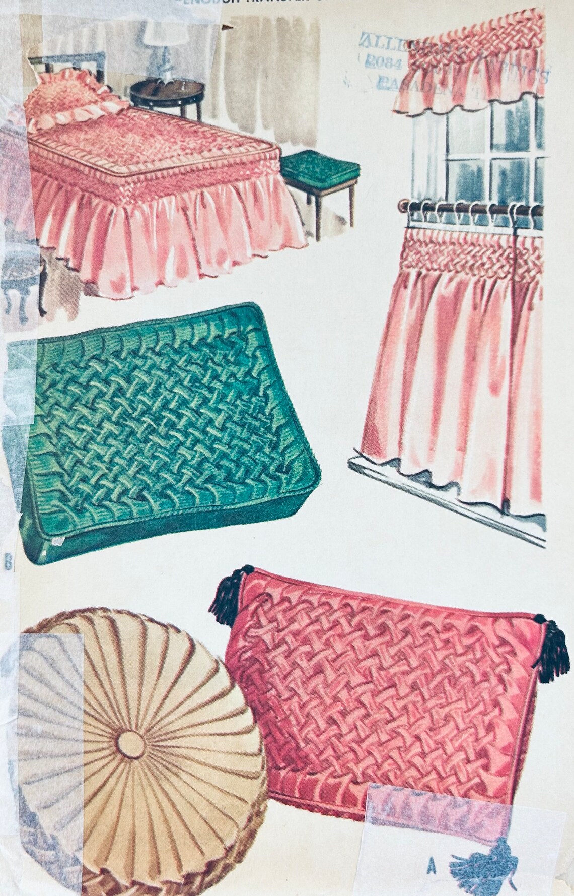 Curtain Pattern, Smocked Pillow Sewing Pattern, Patterns for Throw ...