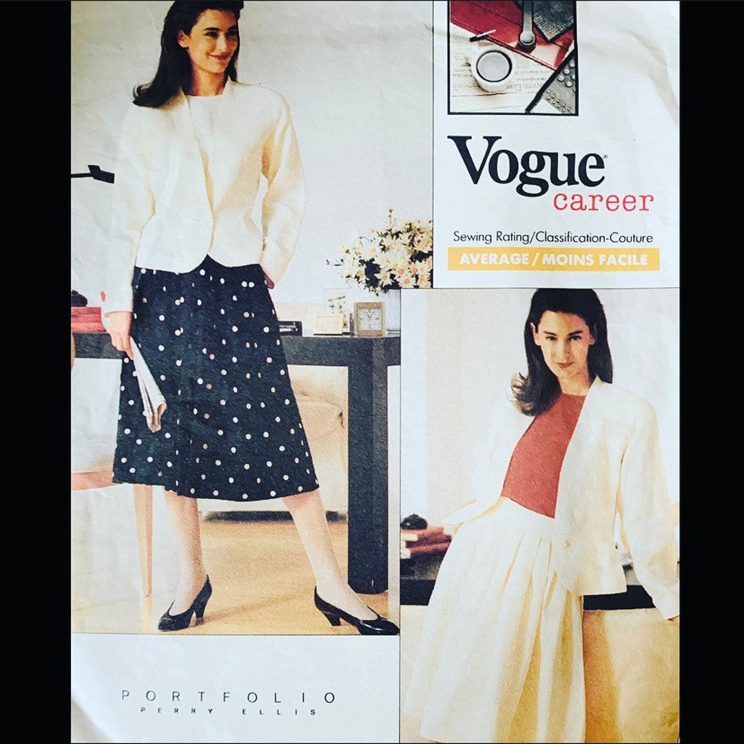80s Ladies Suit Career Separates Loose Jacket & Flared Skirt Designer ...