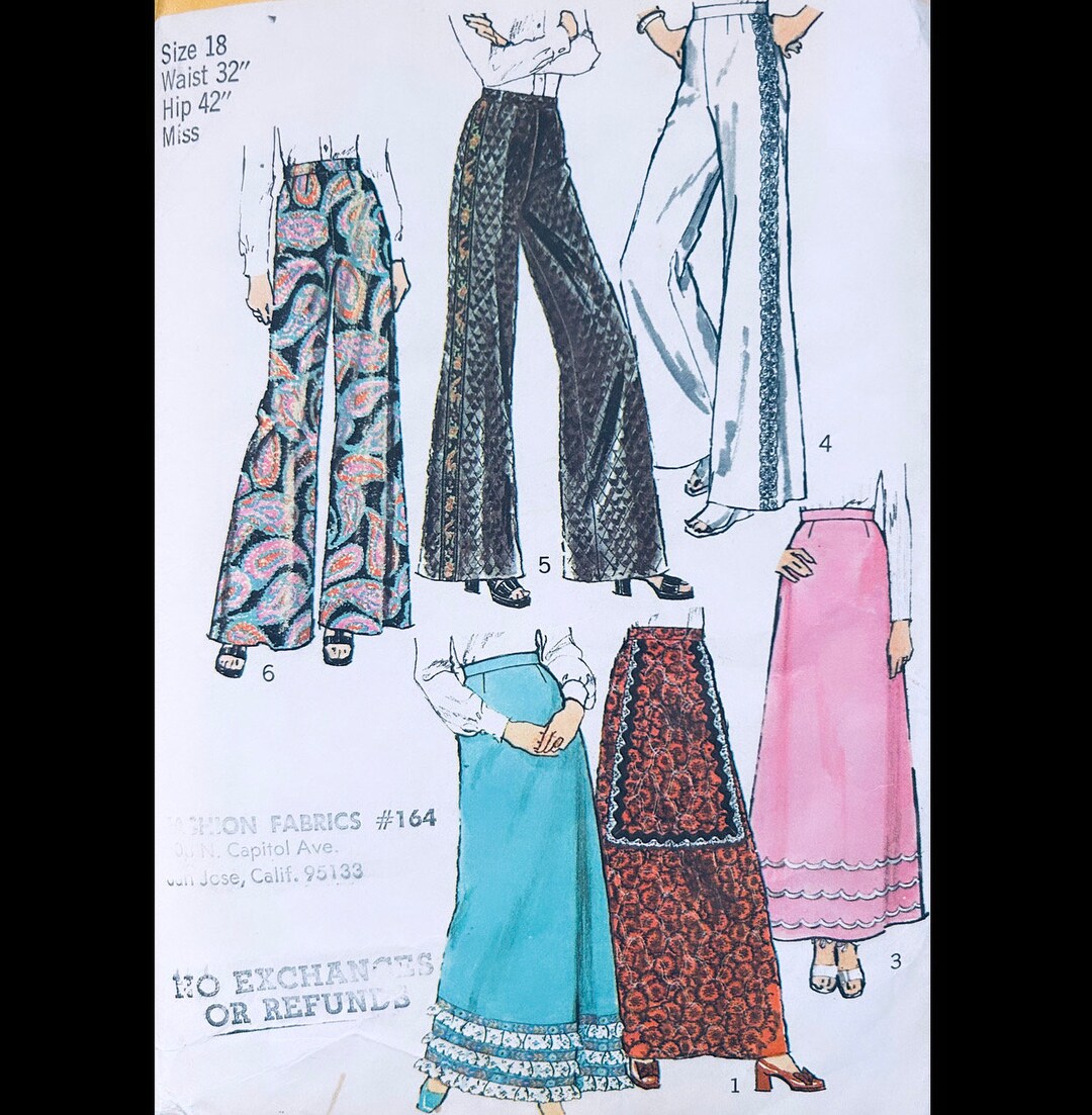 Simplicity 5361 W32, Palazzo Pants Sewing Pattern, Maxi Skirt Pattern ...