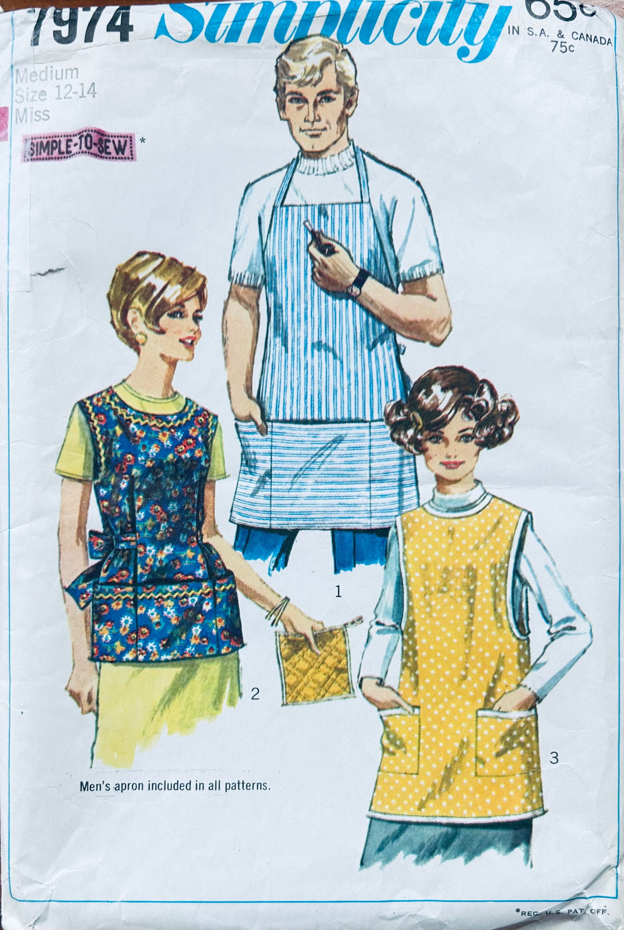 Simplicity 7974 M Apron Patterns to Sew Butcher Apron - Etsy