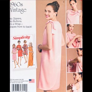 Simplicity 8049 M L, Three Armhole Dress, Wrap Dress Pattern, Sleeveless Dress Pattern, Dress ...