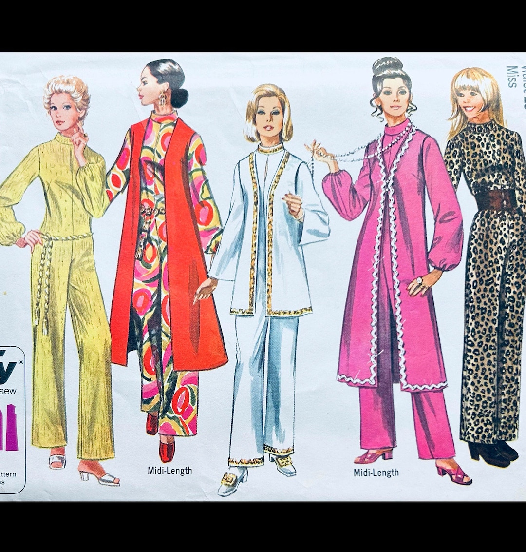 Simplicity 9071 B31, Jumpsuit Pattern, Duster Pattern, Long Vest Sewing ...