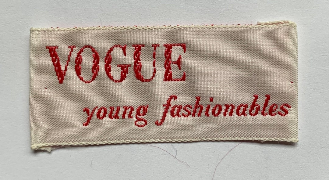 Vogue Young Fashionables Label Vintage 60s Embroidered Clothing Tag Red ...