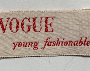 Vogue Paris Original Vintage 60s Embroidered Clothing Tag Garment Label ...