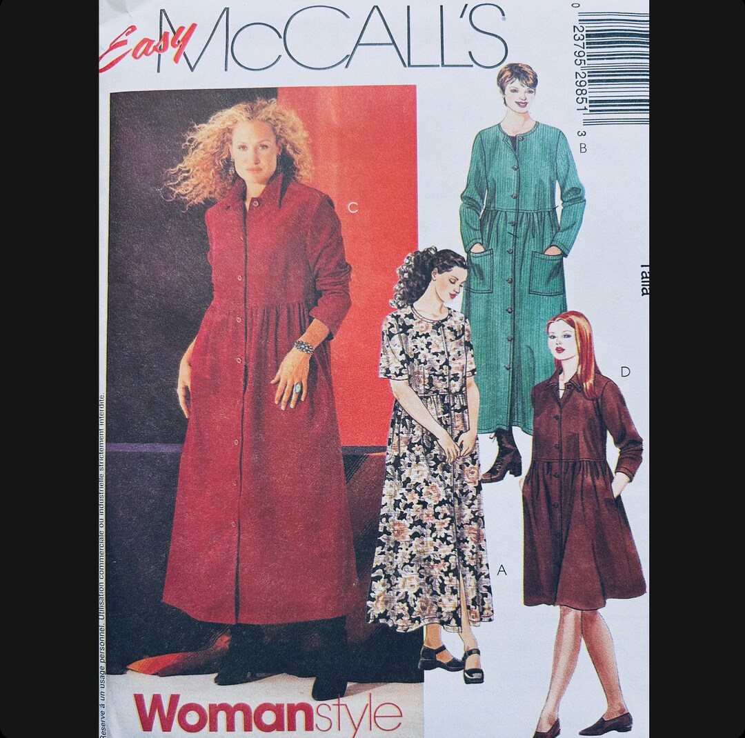 Mccalls 2985, Button Front Dress Pattern, Plus Size Sewing Patterns for ...
