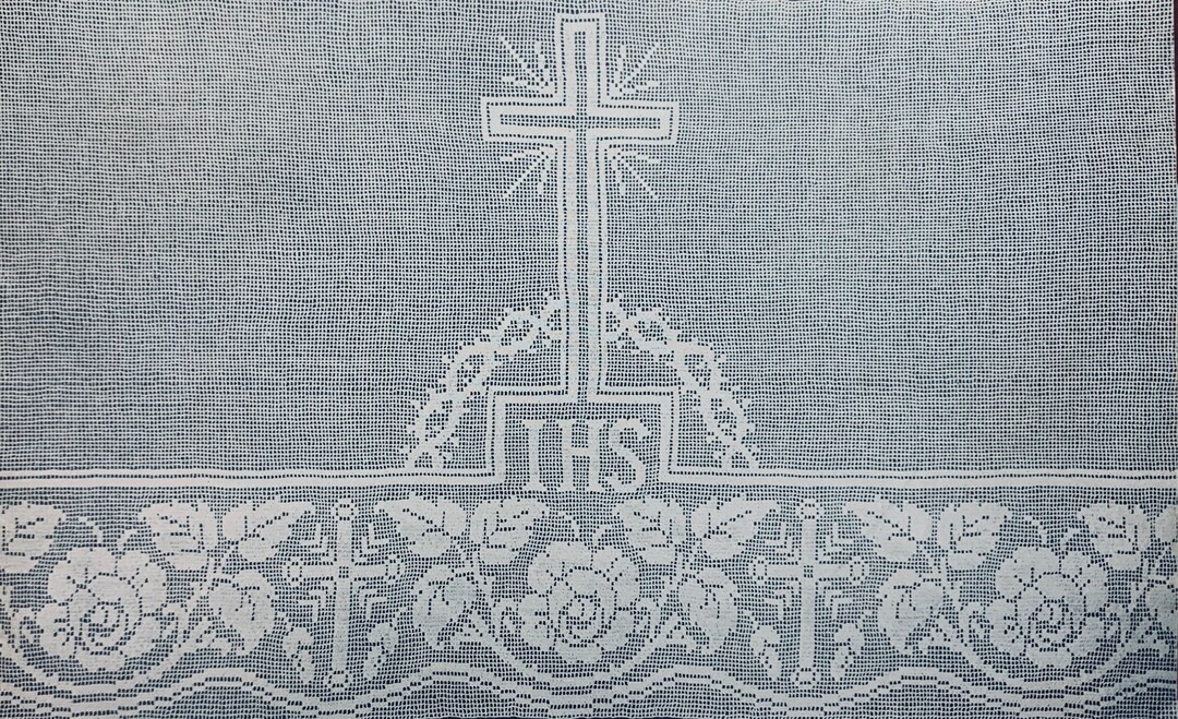 Altar Lace Crochet Pattern Church Religious Mass IHS Cross Crown of ...