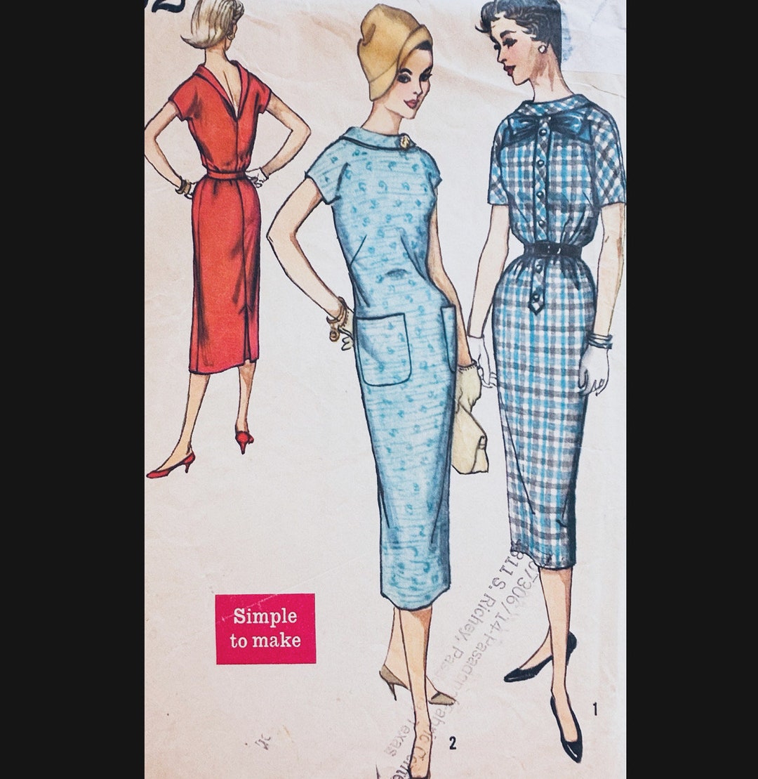 Simplicity 2362 B31, Sheath Dress Sewing Pattern, Shirtwaist Dress ...