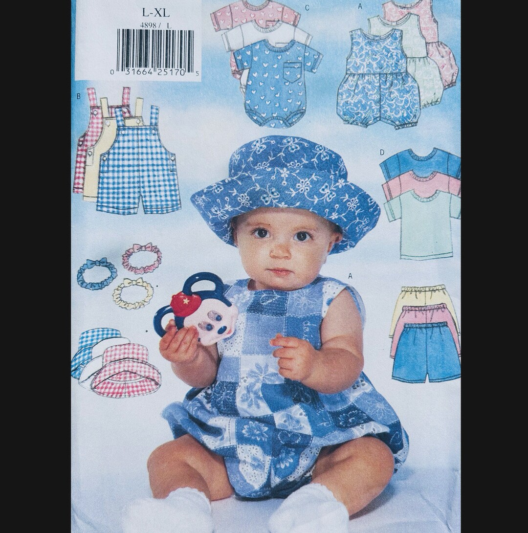 Butterick 4898 L XL, Baby Clothes Pattern, Infant Summer Pattern, Baby ...