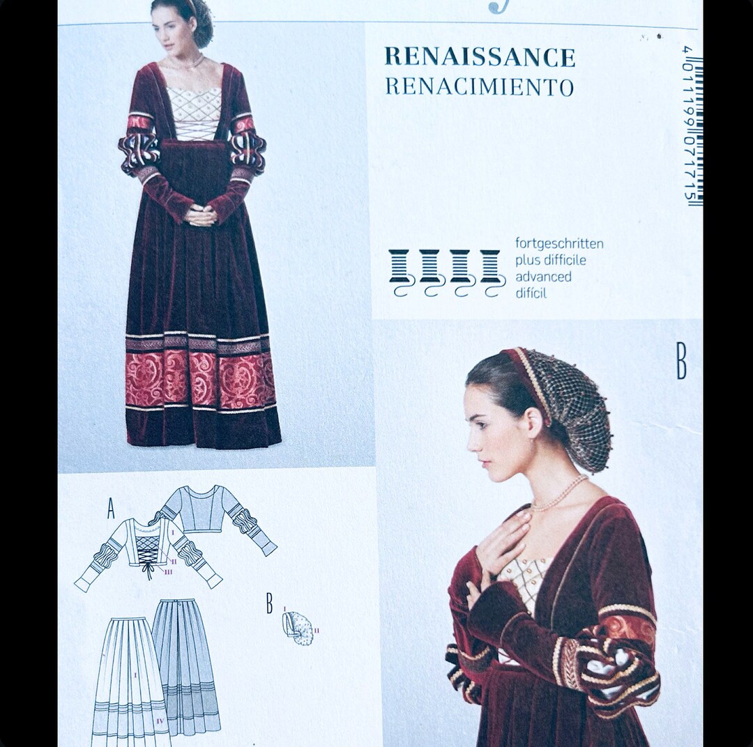 Burda 7171, Ren Faire Dress Pattern, Renaissance Cosplay Pattern ...