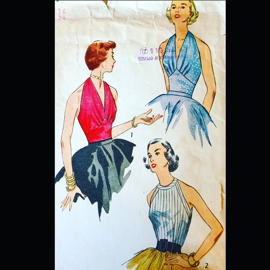 Simplicity 3839 B32, Womens Halter Top Sewing Pattern, Cute Summer Top ...