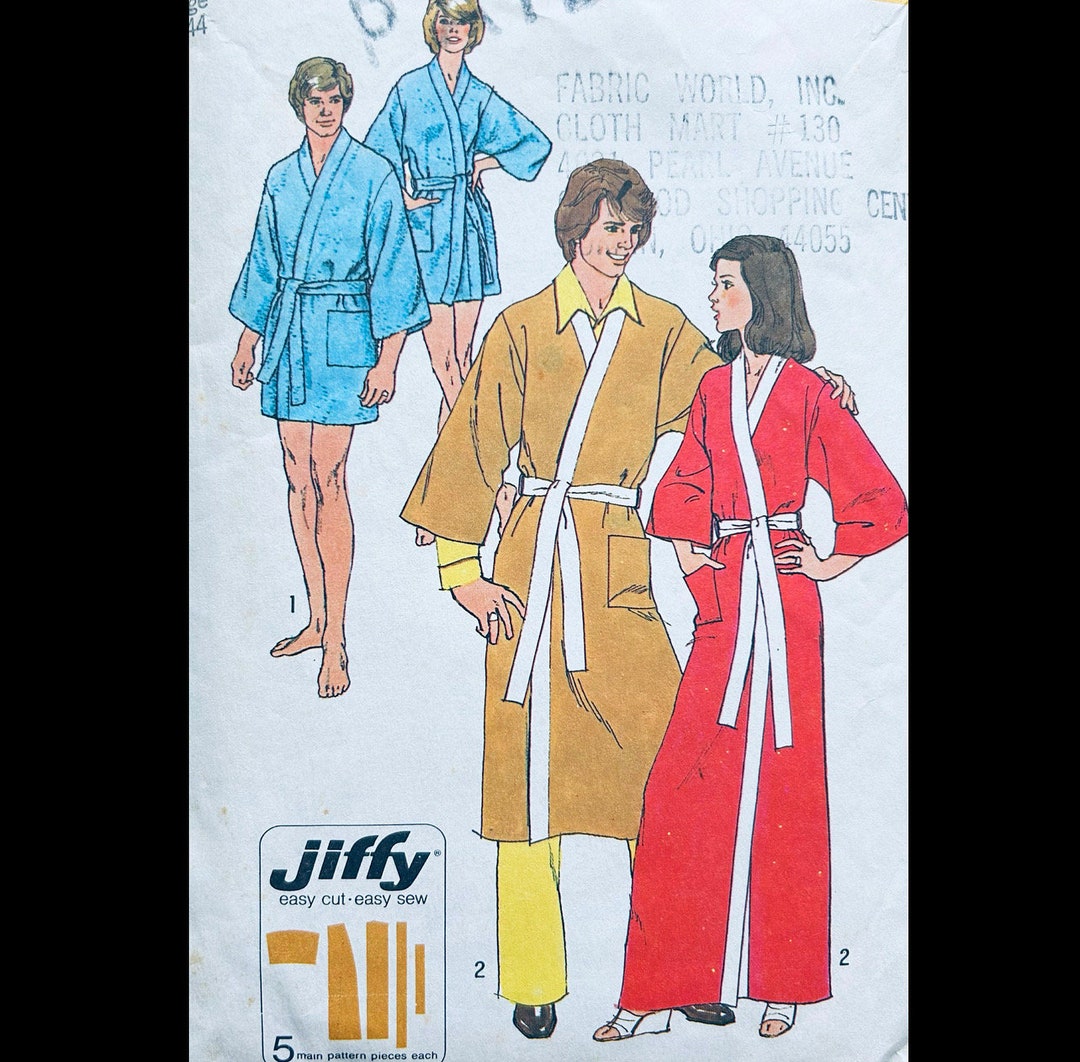 Simplicity 5685 L, Wrap Robe Pattern, Mens Bathrobe Pattern, Jiffy ...