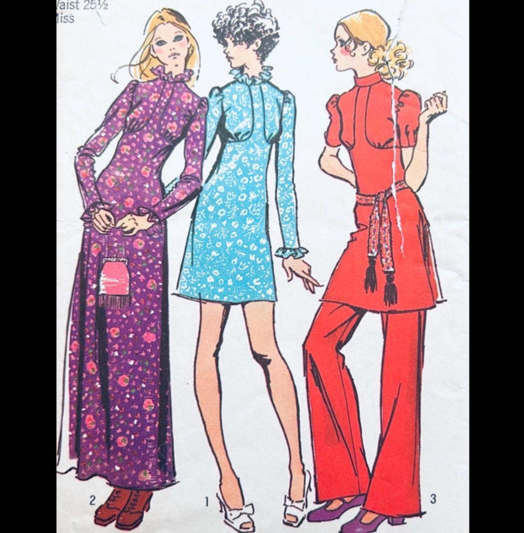 Simplicity 9519 B34, Mini Dress Sewing Pattern, Pantsuit Pattern ...