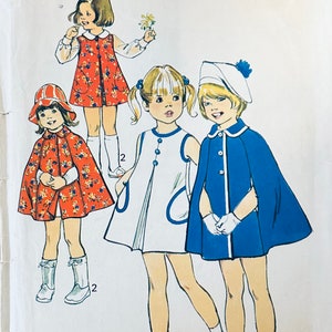 Simplicity 6826 6, Girls Cape Pattern, Vintage Girls Dress Pattern ...