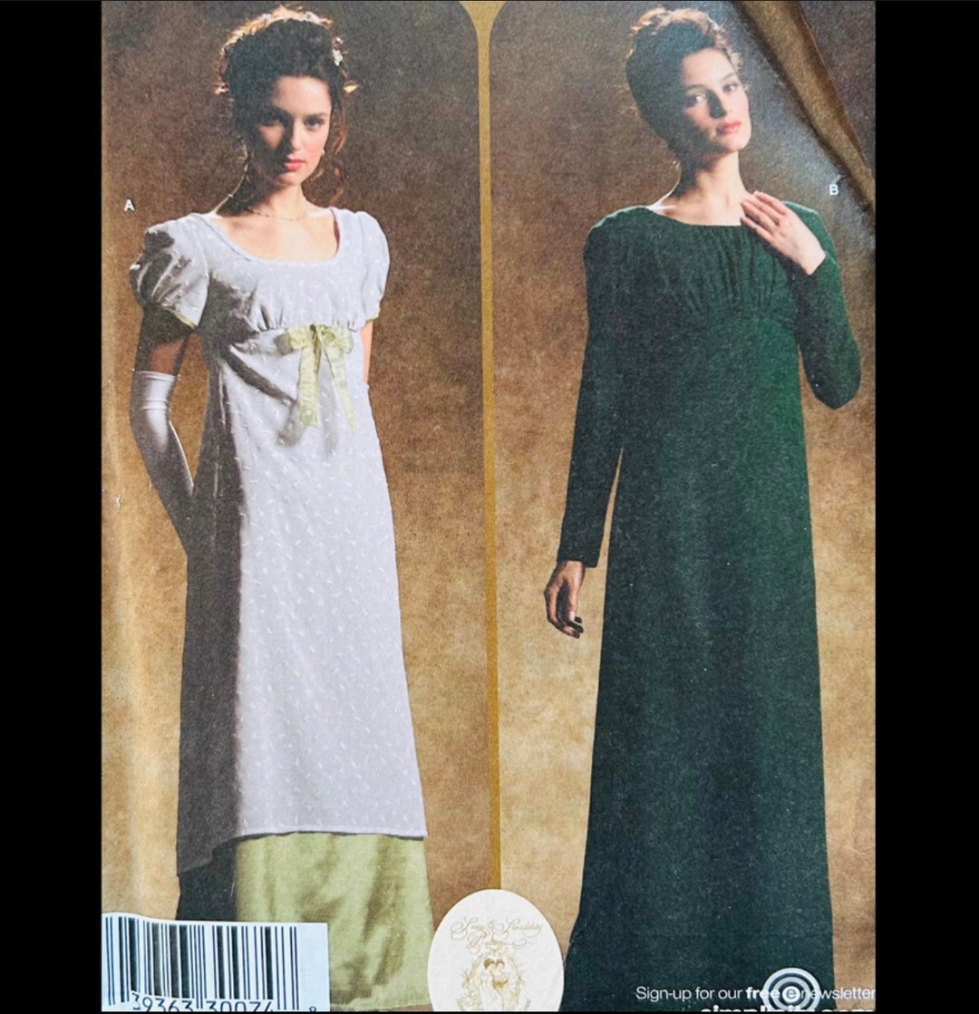 Simplicity 4055, Regency Dress Pattern, Empire Waist Dress Pattern, Early 1800s Dress Pattern ...