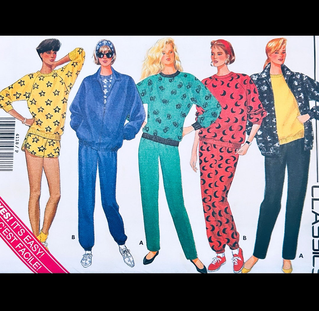 Butterick 4118 S M, Track Suit Pattern, Athleisure Sewing Pattern ...