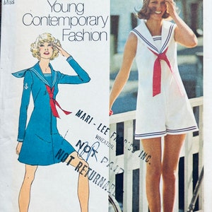 Simplicity 9982 B36, Sailor Dress Sewing Pattern, Nautical Pattern ...