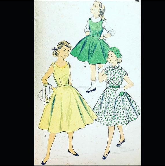 Sewing & Fiber Sewing Vintage 1950s Simplicity 3248 Girls Sun Dress And Bolero Sewing Pattern ...