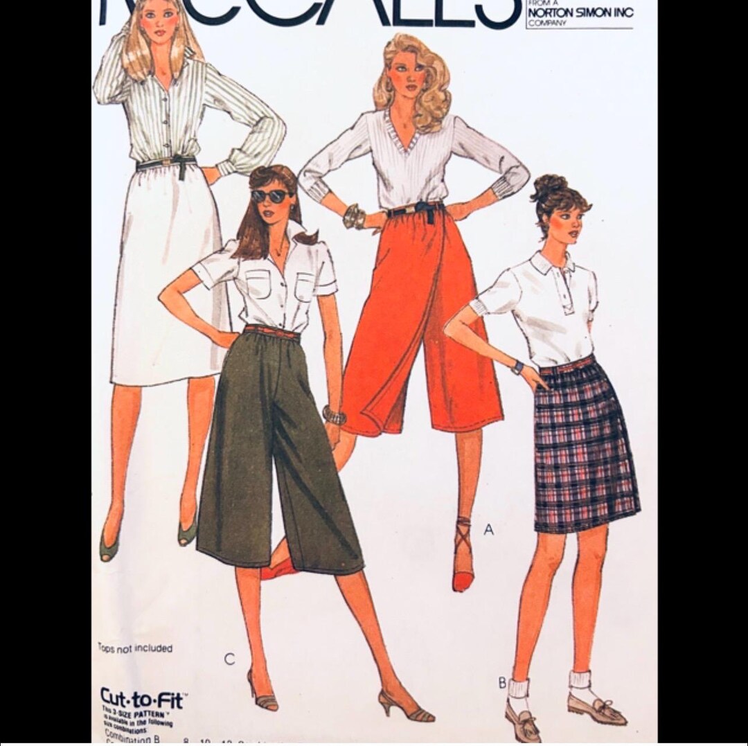 Mccalls 7997 XL 2XL, A Line Skirt Sewing Pattern, Culottes Patterns to ...
