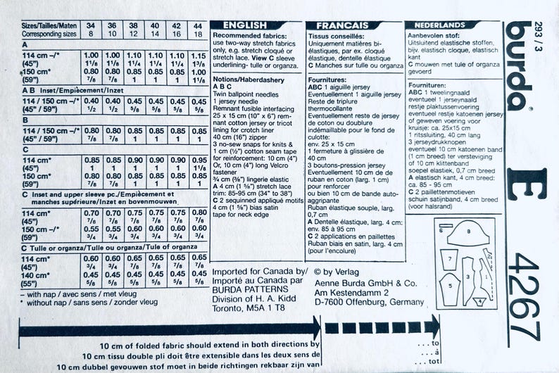 Burda 4267, Womens Leotard Pattern, Long Sleeve Bodysuit Sewing Pattern ...