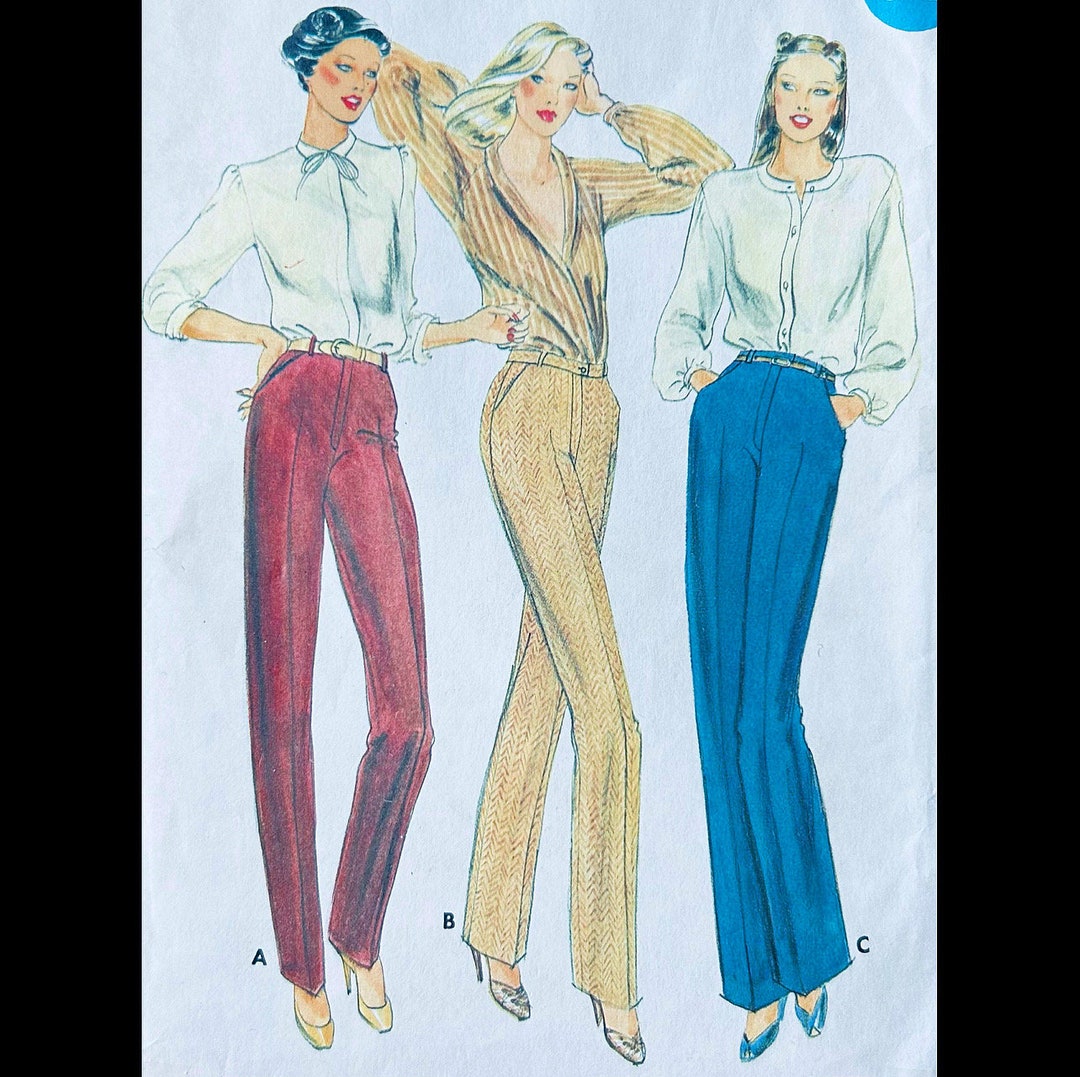 Butterick 6767 W24, High Waist Pants Pattern, Womens Trousers Pattern ...