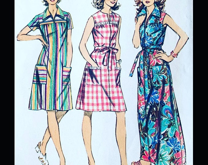 Simplicity 5028 B36, House Dress Pattern, Sleeveless Dress Pattern ...