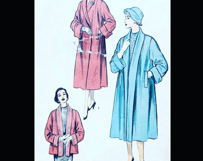 Advance 6329 B34, Swing Coat Sewing Pattern, Coat With Pockets, Vintage ...
