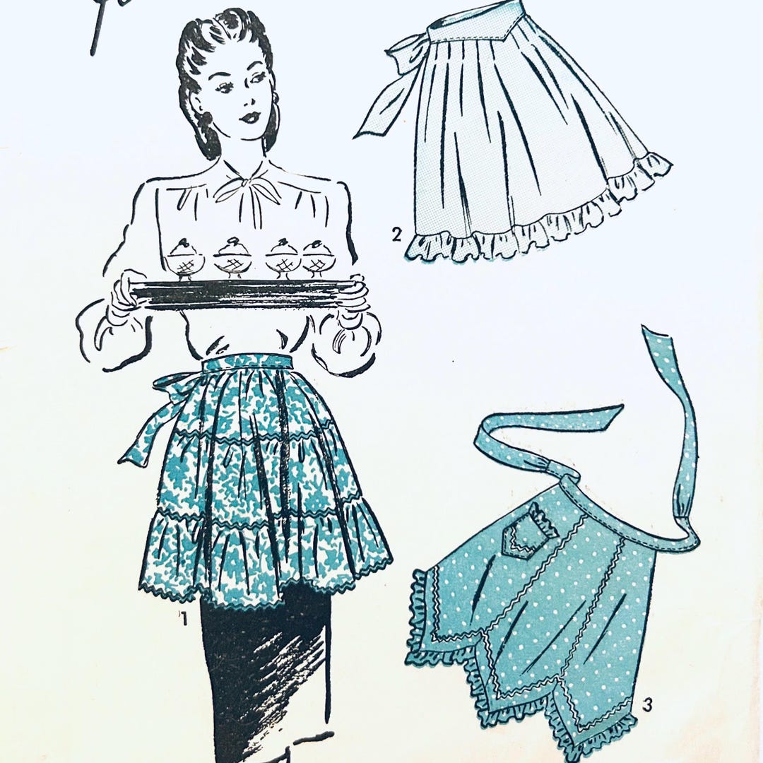 Advance 4025 M, Tiered Apron Pattern, Half Apron Sewing Pattern, 40s ...