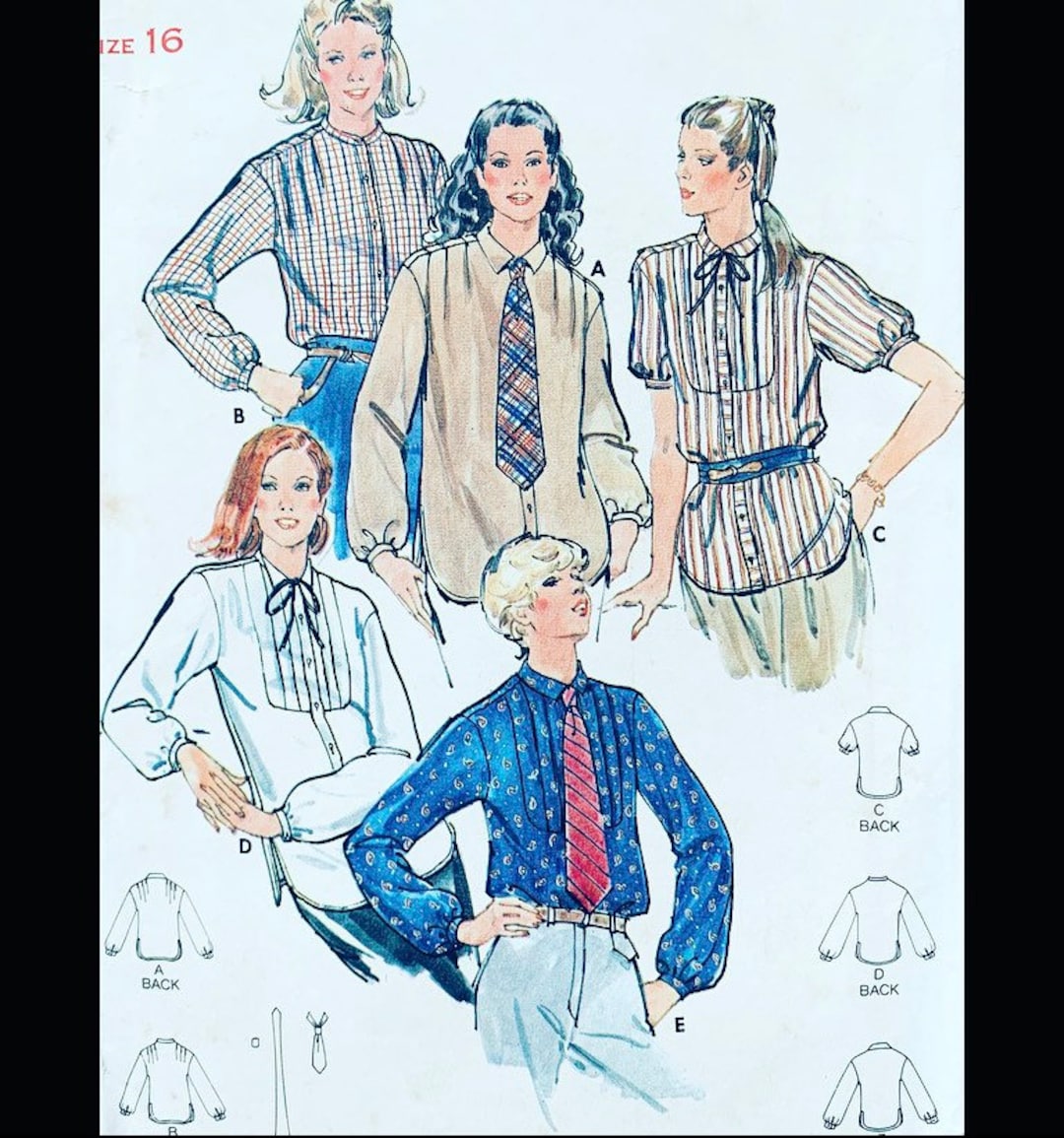 Butterick 6362 B38, Blouse Patterns for Women, Pintuck Blouse Pattern ...