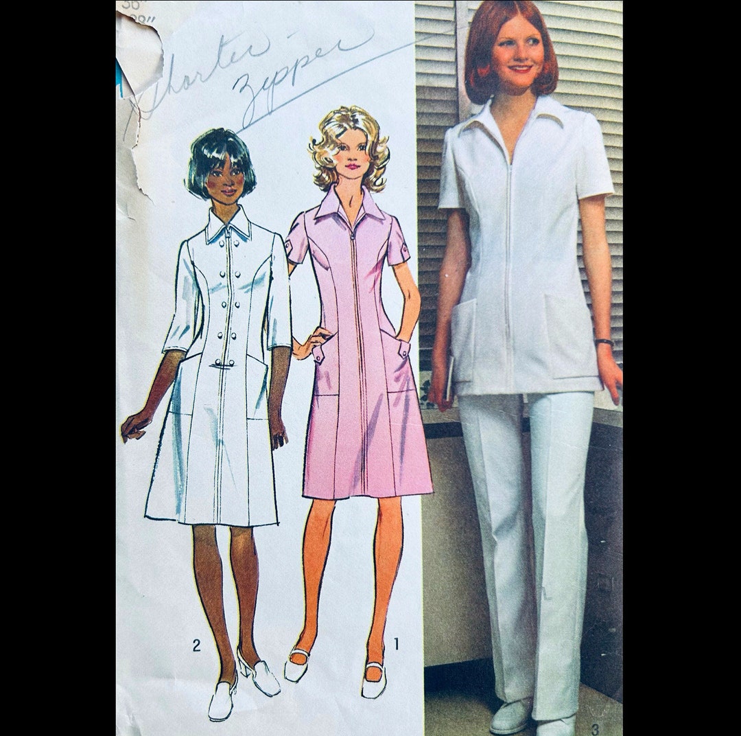 Simplicity 5268 B36, Nurse Uniform Pattern, Nurse Dress Pattern ...