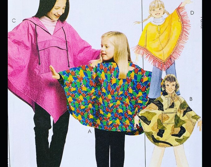 Mccalls 3307, Poncho Pattern for Kids, Rain Ponchos for Kids, Poncho Sewing Pattern, Easy ...