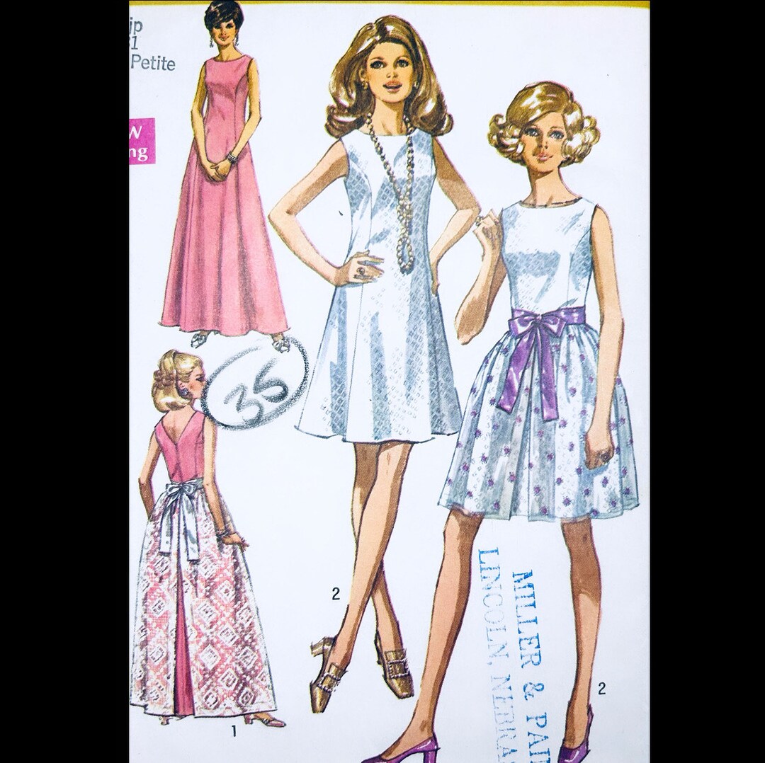 Simplicity 8641 B31, Princess Seam Dress Pattern, Overskirt Pattern ...