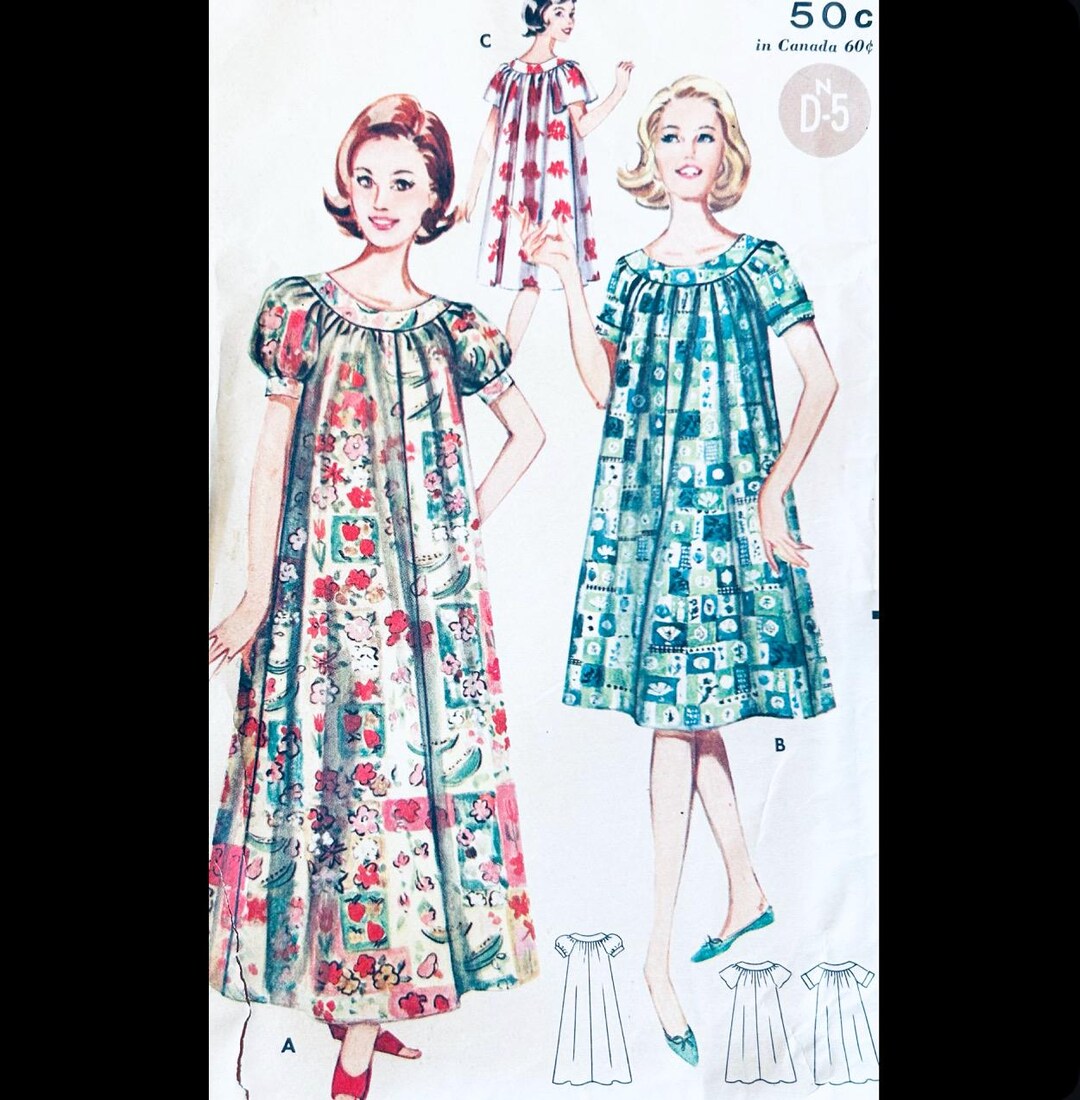 Muu Muu Dress Pattern, Muumuu Pattern, Maxi Dress Patterns, Nightgown ...