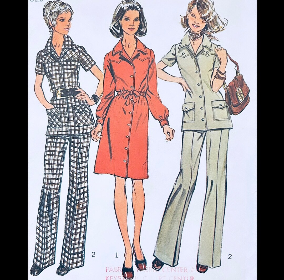 Simplicity 5735 B43, Button Front Dress Pattern, Pantsuit Sewing ...