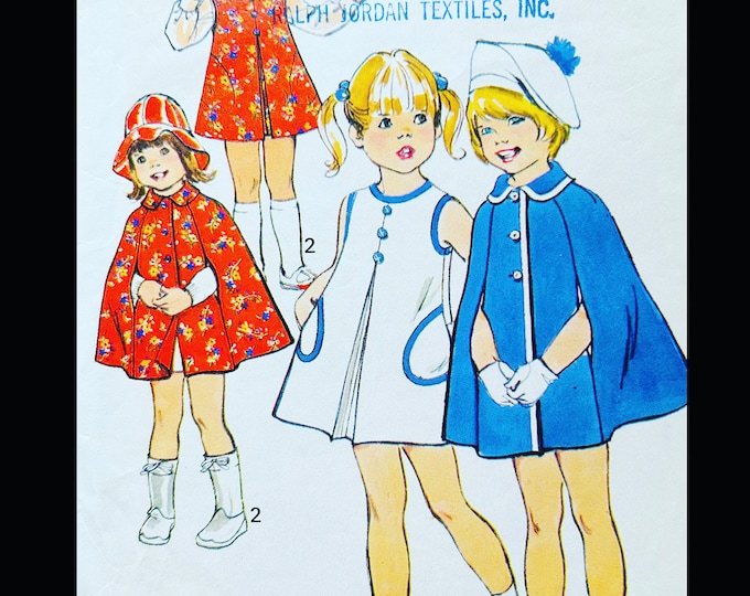 Simplicity 8072 6, Girls Cape Pattern, Pintuck Dress Pattern, Vintage ...