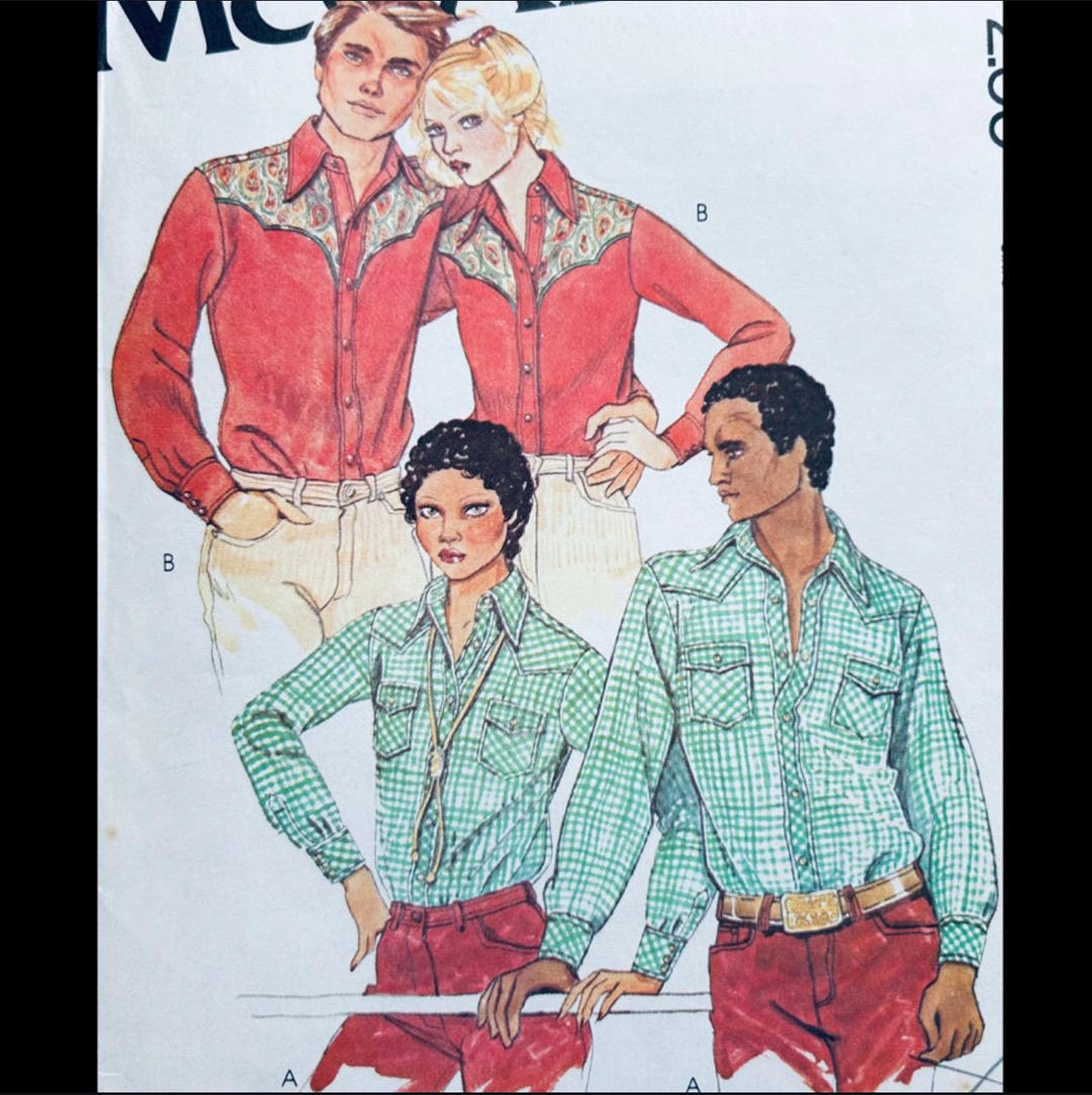 Mccalls 6383 42, Western Shirt Pattern, Mens Rodeo Shirt, Rodeo Wear ...