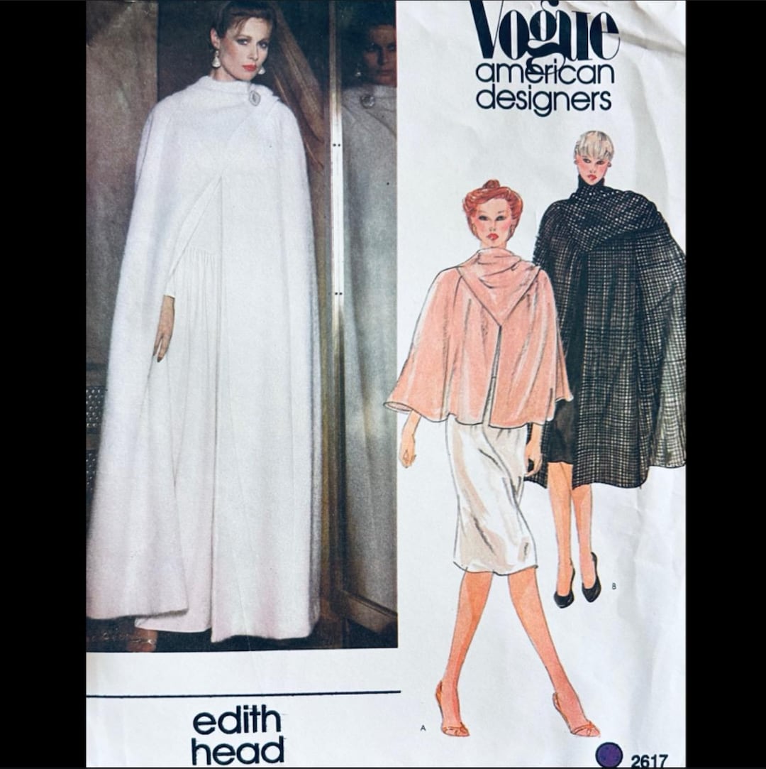 Vogue 2617 B32, Opera Cape Pattern, Edith Head Sewing Patterns, Capelet ...