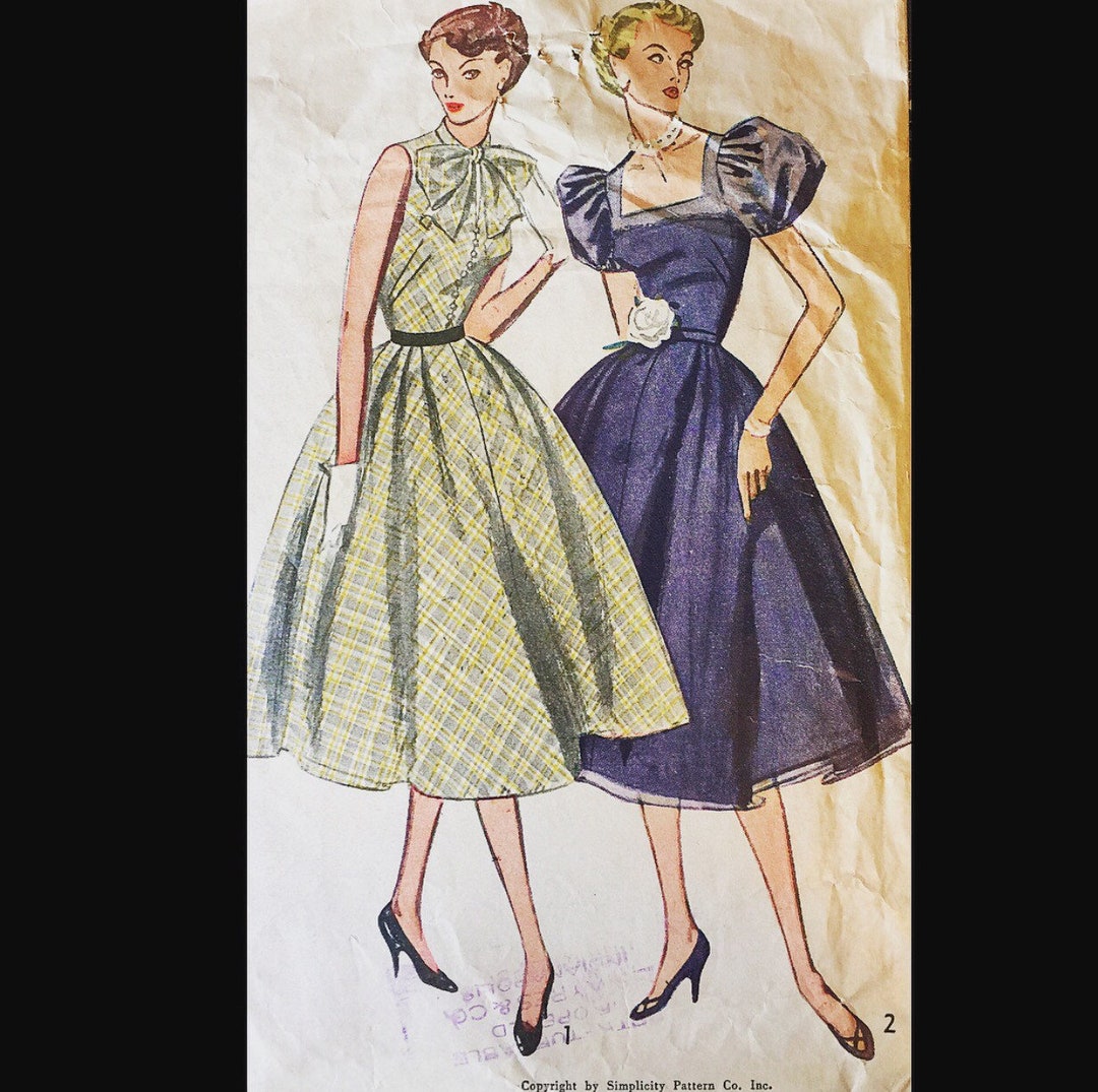 Simplicity 3845 B32, Sleeveless Dress Pattern, Bow Trim, Cocktail Dress ...