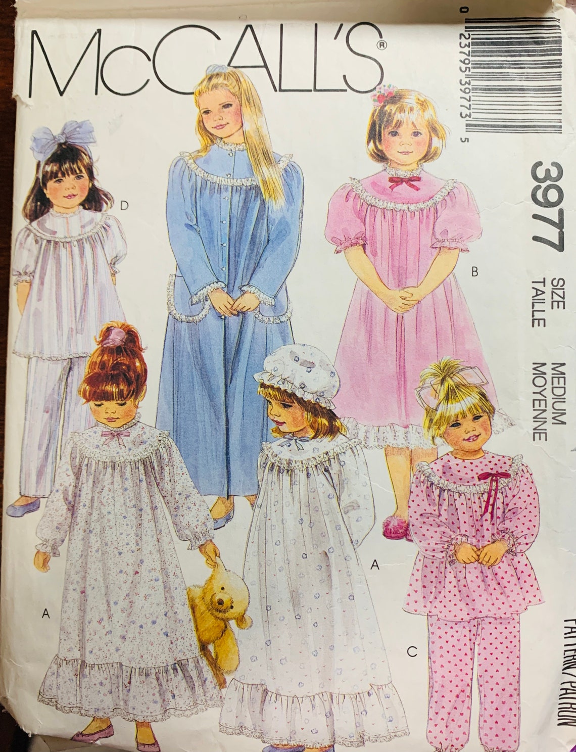 80s Pjs Pattern Girls Pajamas Pattern Pajama Set Pattern - Etsy