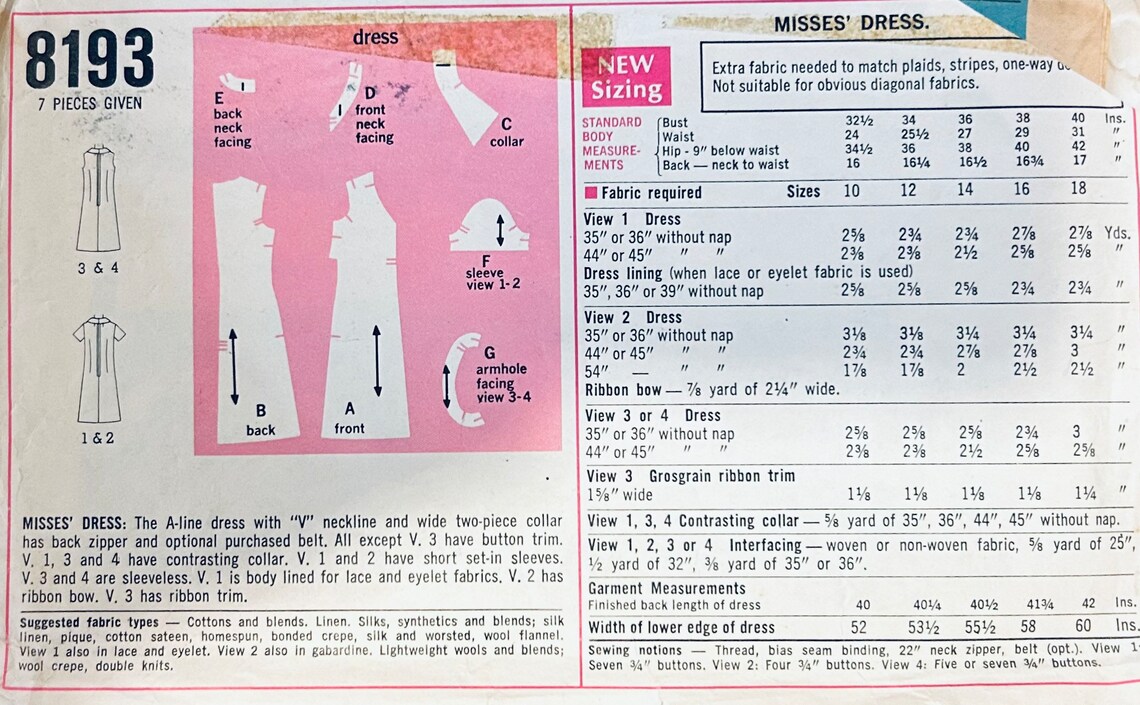 Simplicity 8193 B32, Sleeveless Dress Pattern, Summer Dress Pattern ...