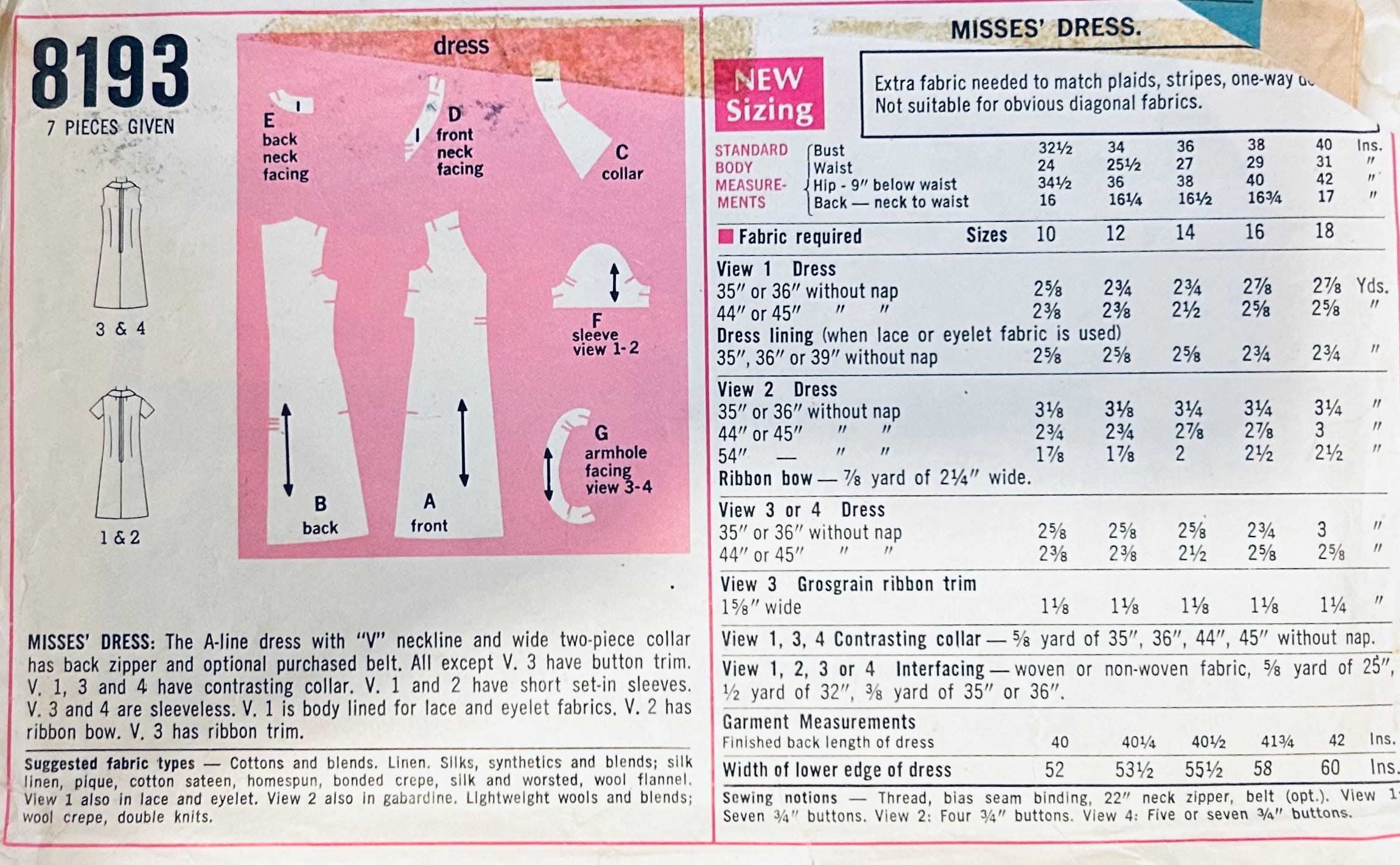 Simplicity 8193 B32, Sleeveless Dress Pattern, Summer Dress Pattern ...
