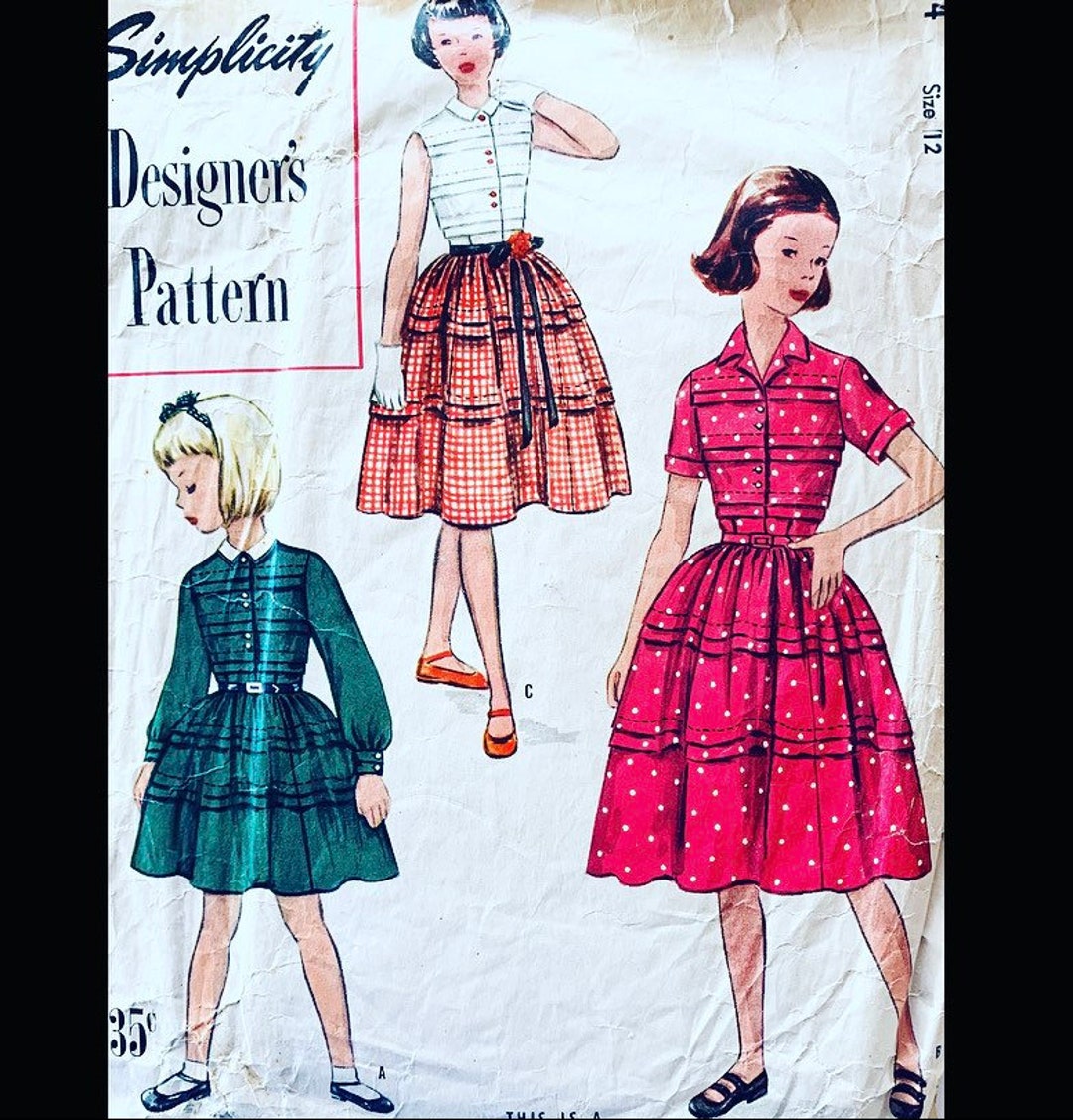 50s Pattern, Girls Dress Pattern, Pintuck Dress, Patterns Girls, Fancy ...