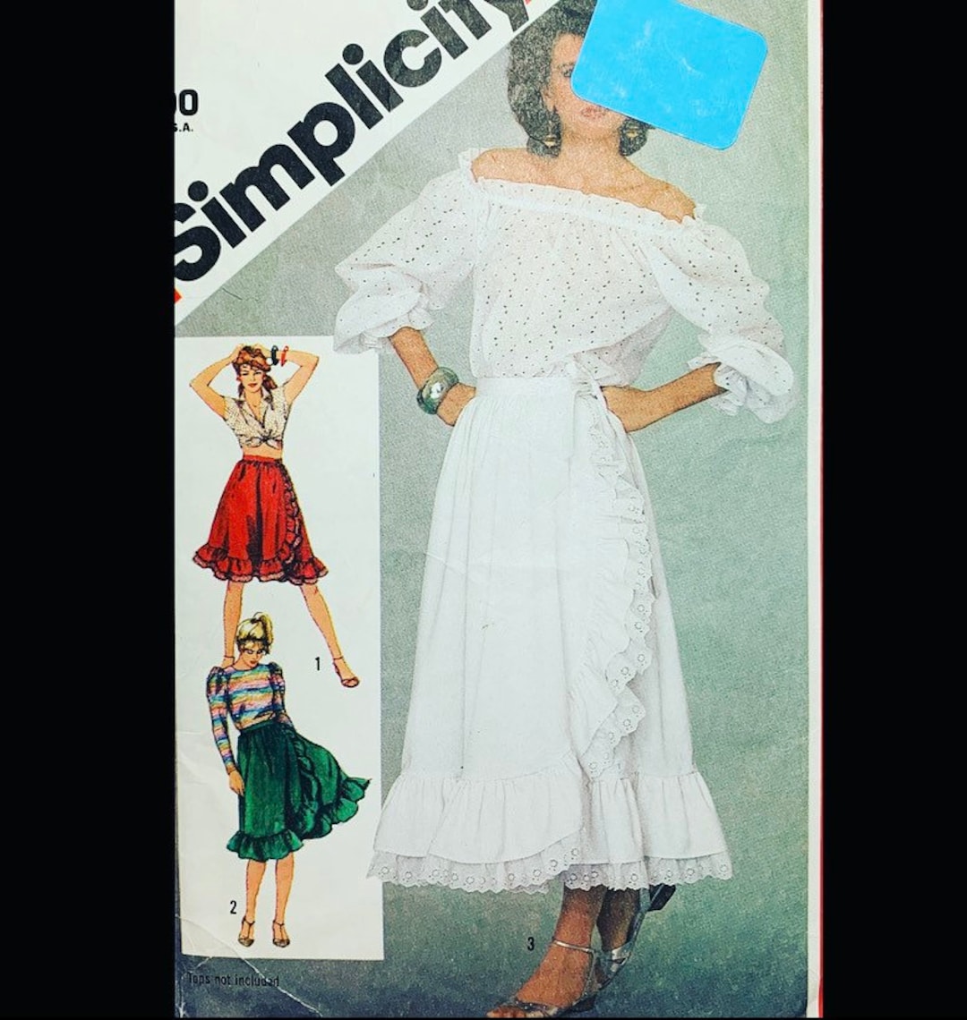 80s Pattern, Wrap Skirt Pattern, Ruffled Skirt Pattern, Cottage Core ...