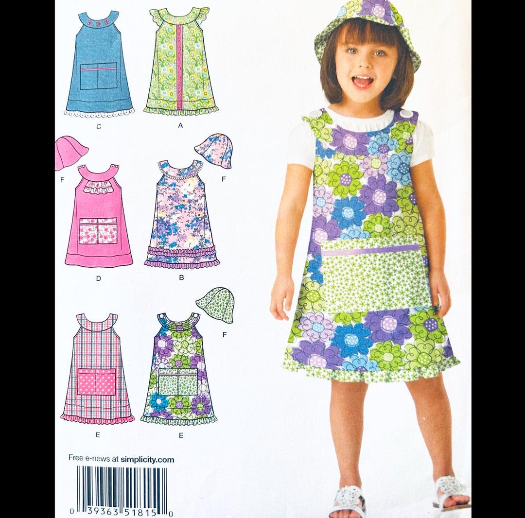 Simplicity 1815, Toddler Dress Pattern, Dress With Matching, Hat ...
