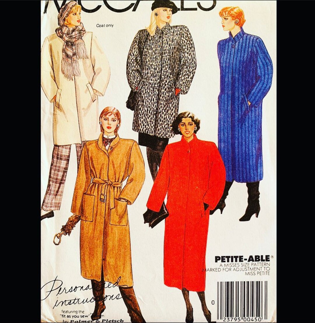 Mccalls 9229 B38, 80s Coat Pattern for Women, Trench Coat Pattern ...